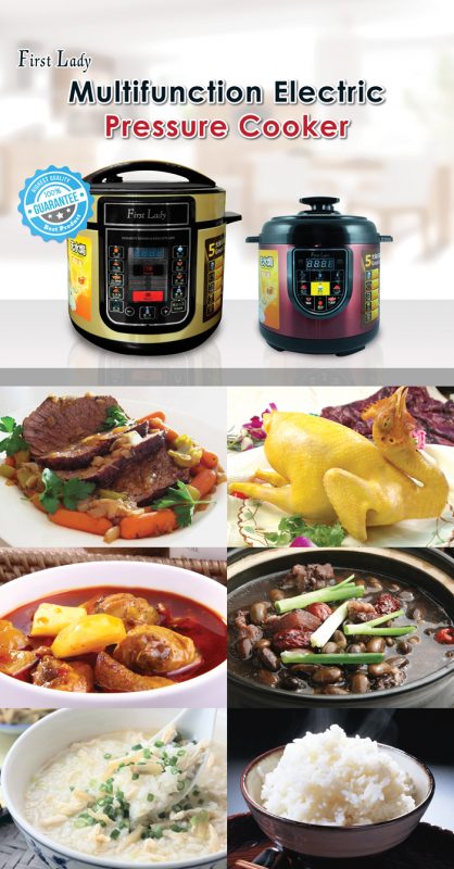 First Lady Pressure Cooker Smart Intelligent All in One [ 5L + 3L + Pot ...